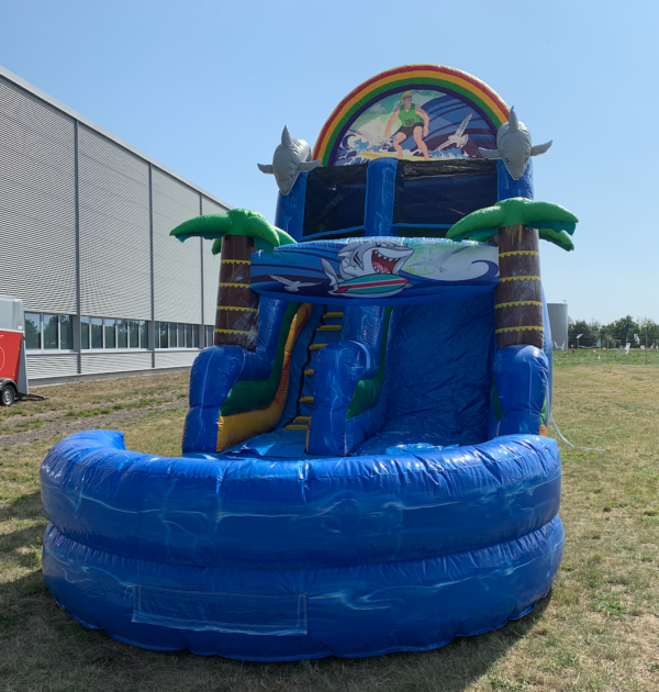 MEGA WASSERRUTSCHE mit POOL - huepfburgen-verleih-leipzig